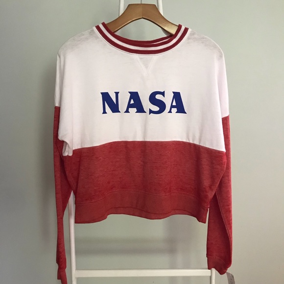 Fifth Sun | Tops | Nasa Cropped Sweater Xs Space Shuttle Moffett | Poshmark